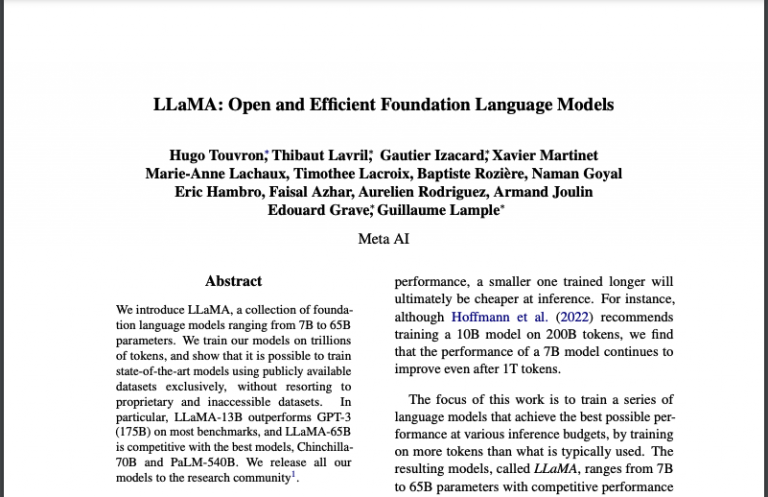 Meta 昨发布大型语言模型LLaMA