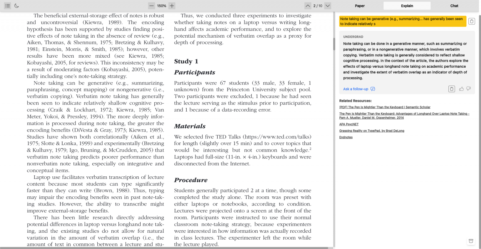 ExplainPaper：AI帮你读论文