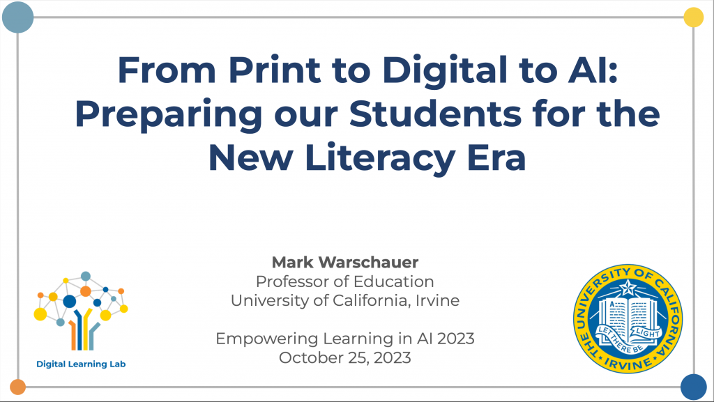 Mark Warschauer 论人工智能素养